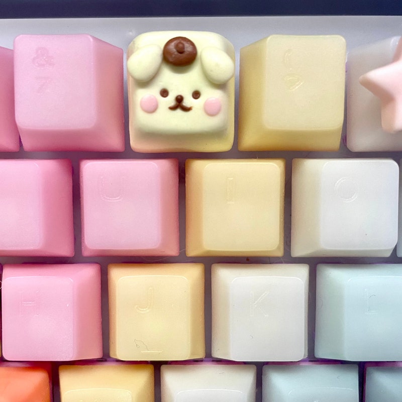 Rainbow Pom Keycaps - Etsy