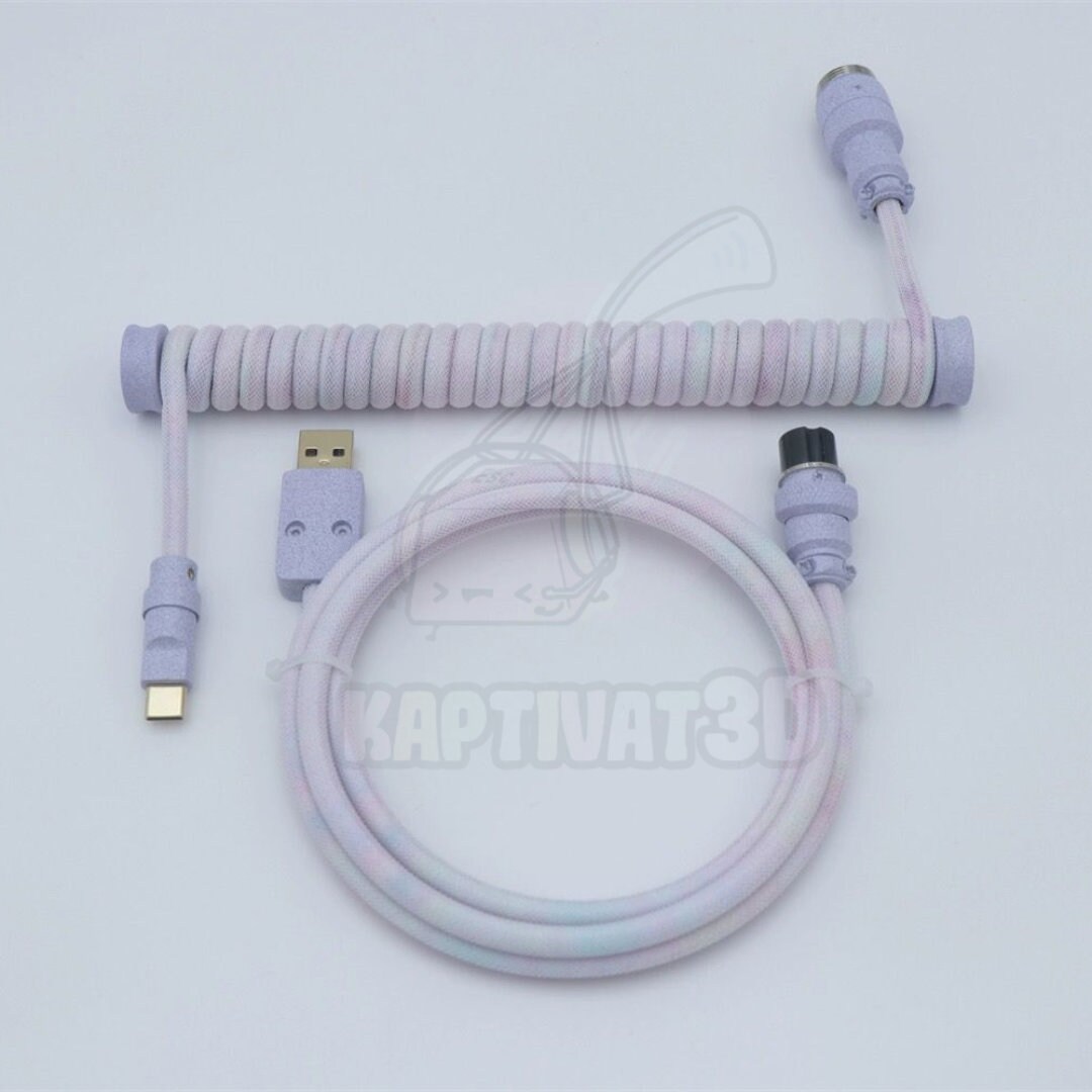 Dreamy Pastel Purple Keyboard Cable Coiled Mechanical Keyboard Cable ...