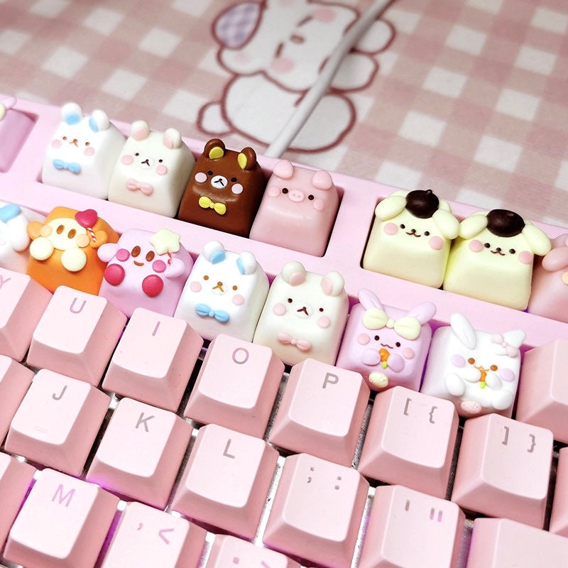 Cute Artisan Keycap Keycap Set Cartoon Keycaps Dog Rabbit Bear - Etsy UK