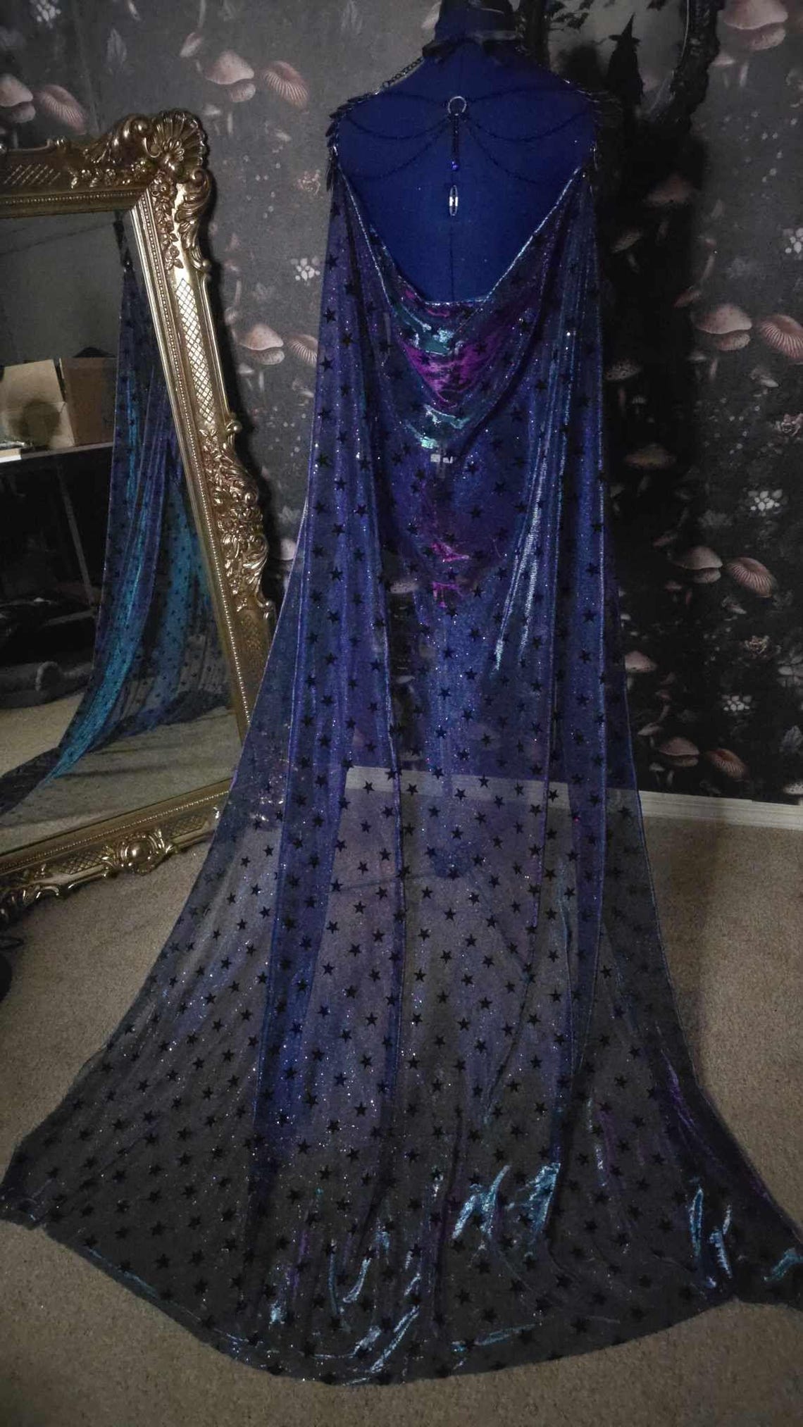 Celestial Scalemail Cape: Dual Tone Fantasy Wedding Cape - Etsy