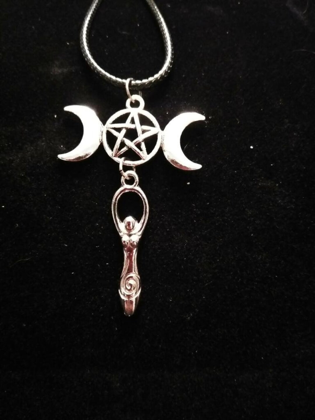 Triple Moon Goddess Pendant - Etsy