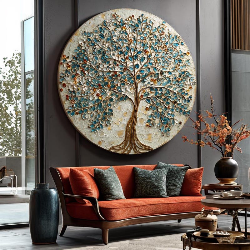 Round Black Textured Art - Etsy