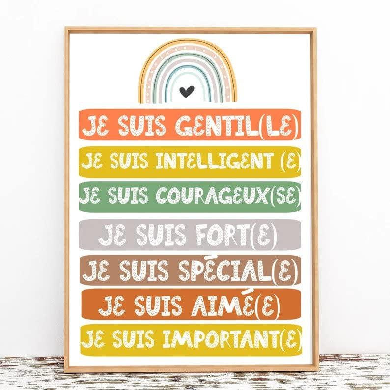 French Classroom Decor Print, French Poster, Kids Bedroom Decor, Kids ...