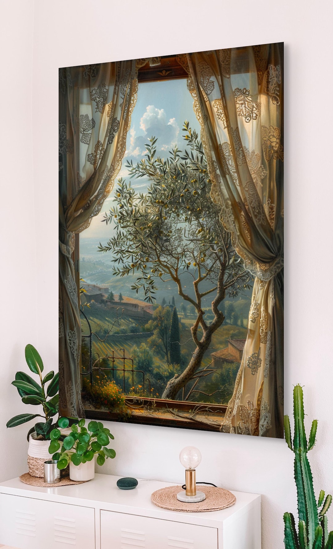 Palestinian Window Art Print: Islamic Olive Tree Scene (digital ...