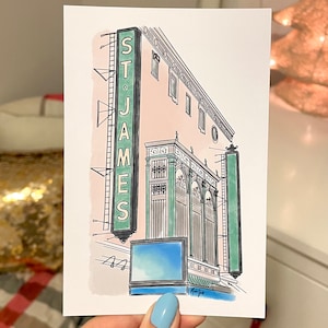 St. James Theatre Illustration - Broadway Musical Theatre Print - Etsy