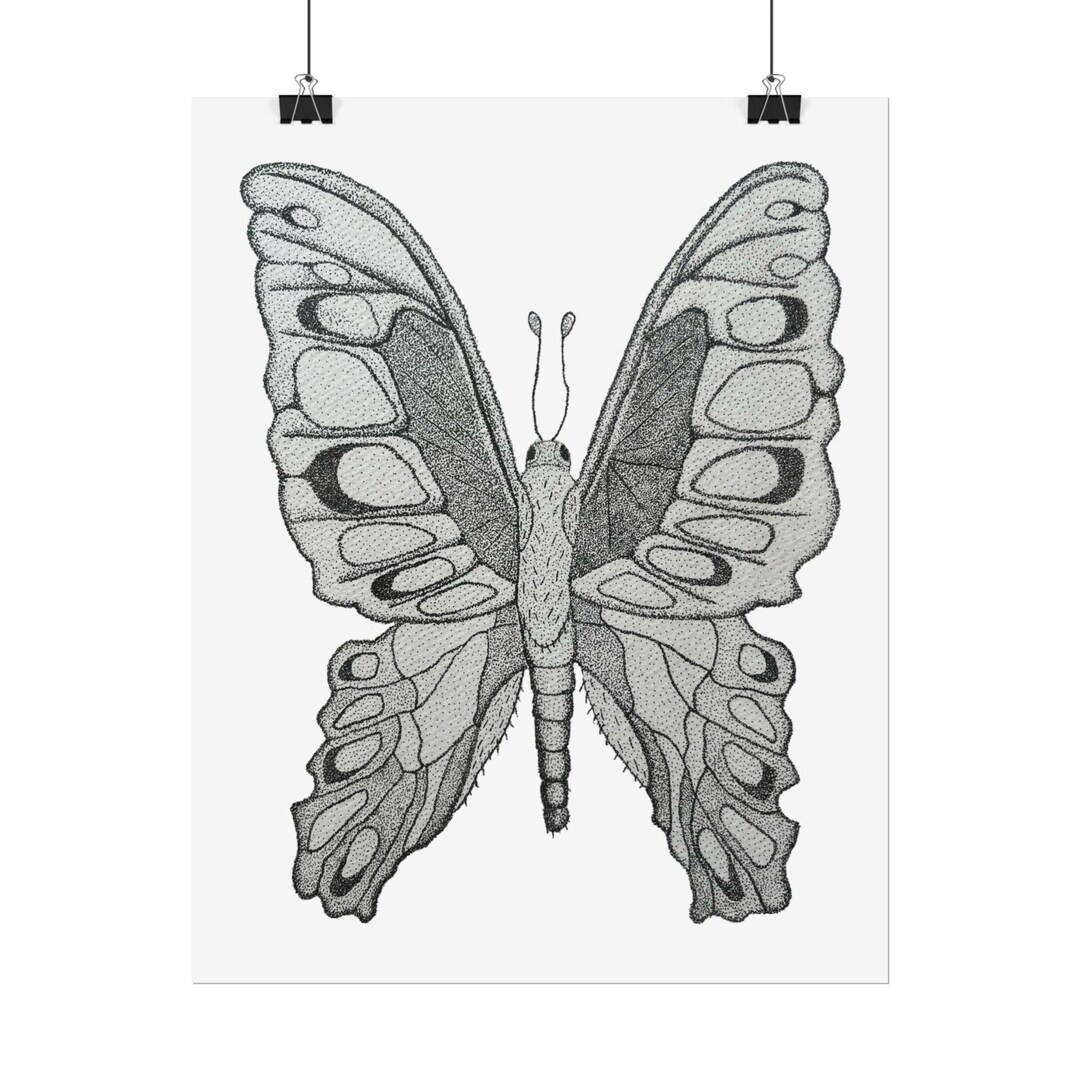Butterfly Stippling Art Print: Hand-drawn Nature Decor - Etsy Australia