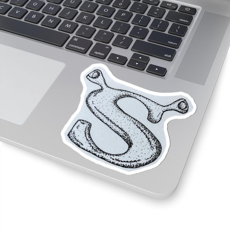 Shrek Ogre Ears Sticker, Hand Drawn Decal, Unique Stipple Design, Black ...