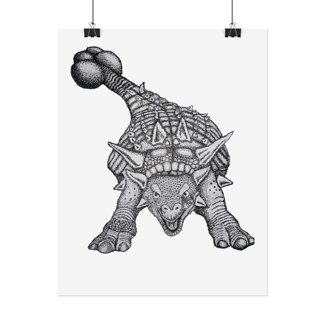 Ankylosaurus Stippling Art Print: Dinosaur Poster, Aussie Artist - Etsy