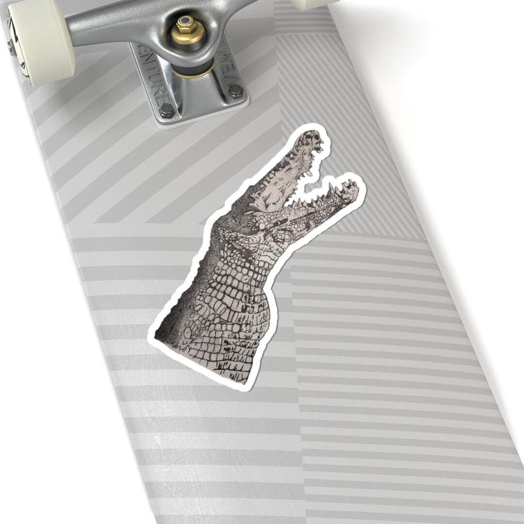 Hand-drawn Stipple Crocodile Sticker Kiss-cut Sticker - Etsy