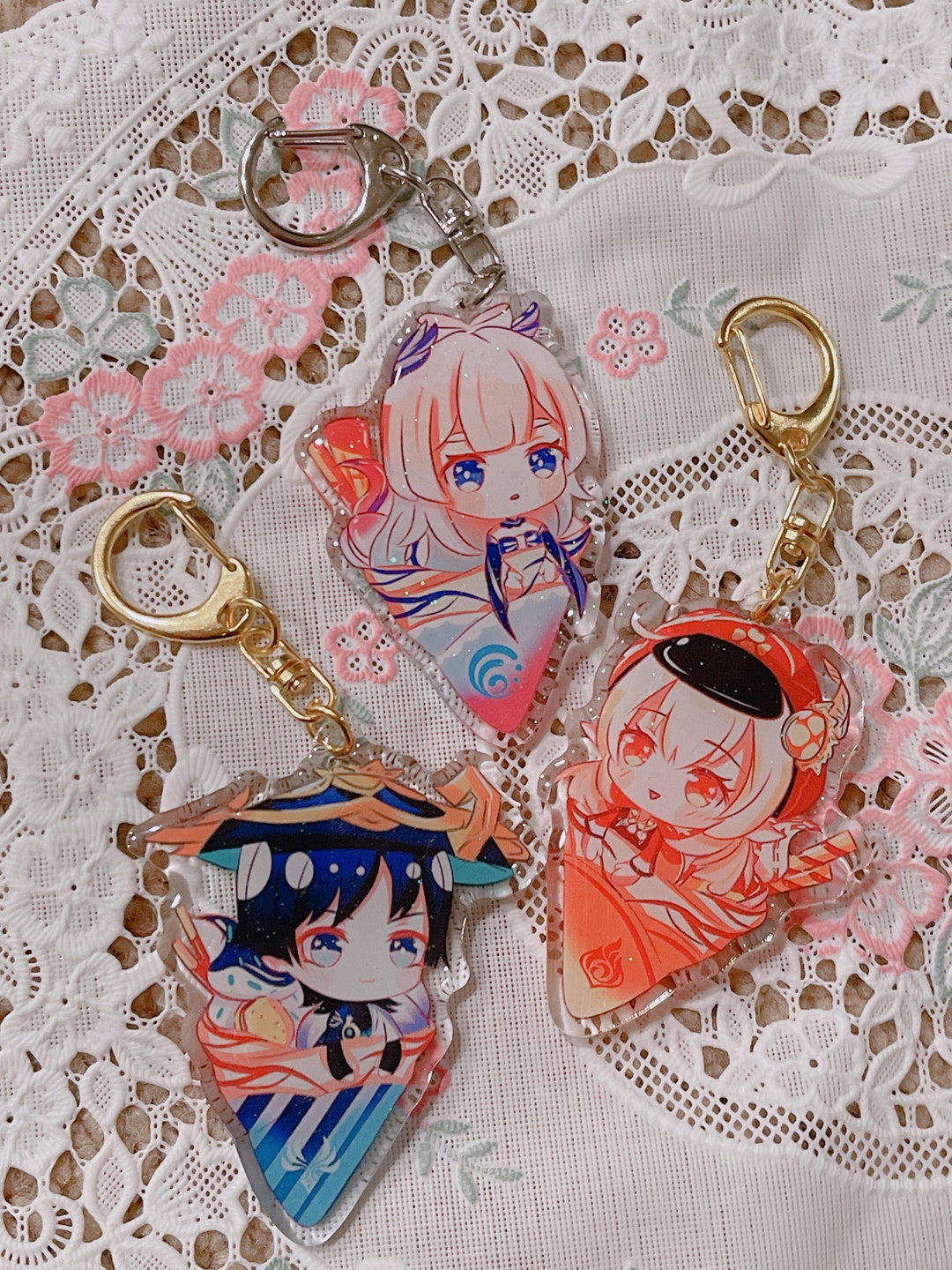 Genshin Impact Crepe Acrylic Keychains Series 3 Kokomi Scaramouche ...