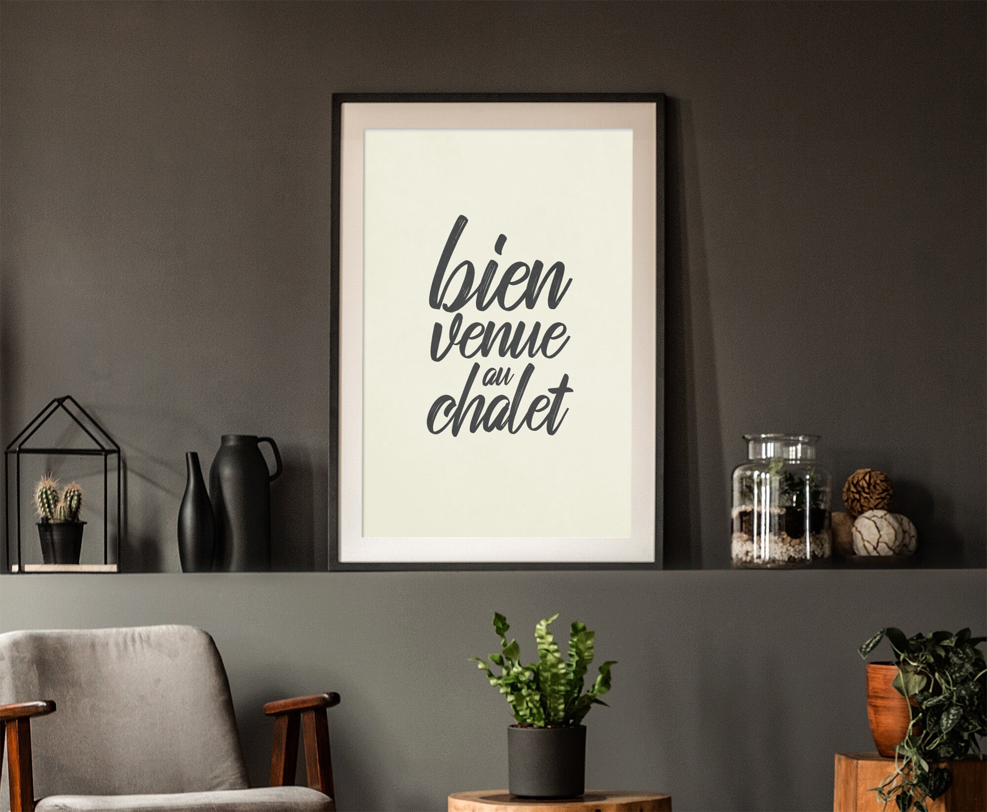 Bienvenue au Chalet Quote Welcome to the Cabin Typography | Etsy