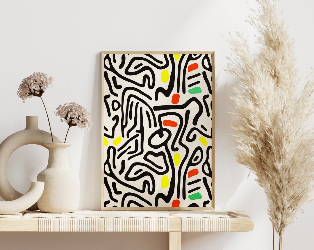 Abstract Black Line Wall Art, Modern Home Decor, Minimalist Wall Art ...