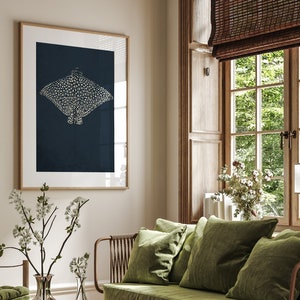 Spotted Eagle Ray Eagle Ray Illustration Ray Fish Poster - Etsy
