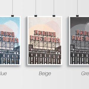 Montreal Five Roses, Minimalist Art, Montreal Art Print, Colorful ...