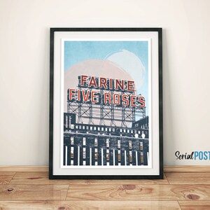 Montreal Five Roses, Minimalist Art, Montreal Art Print, Colorful ...