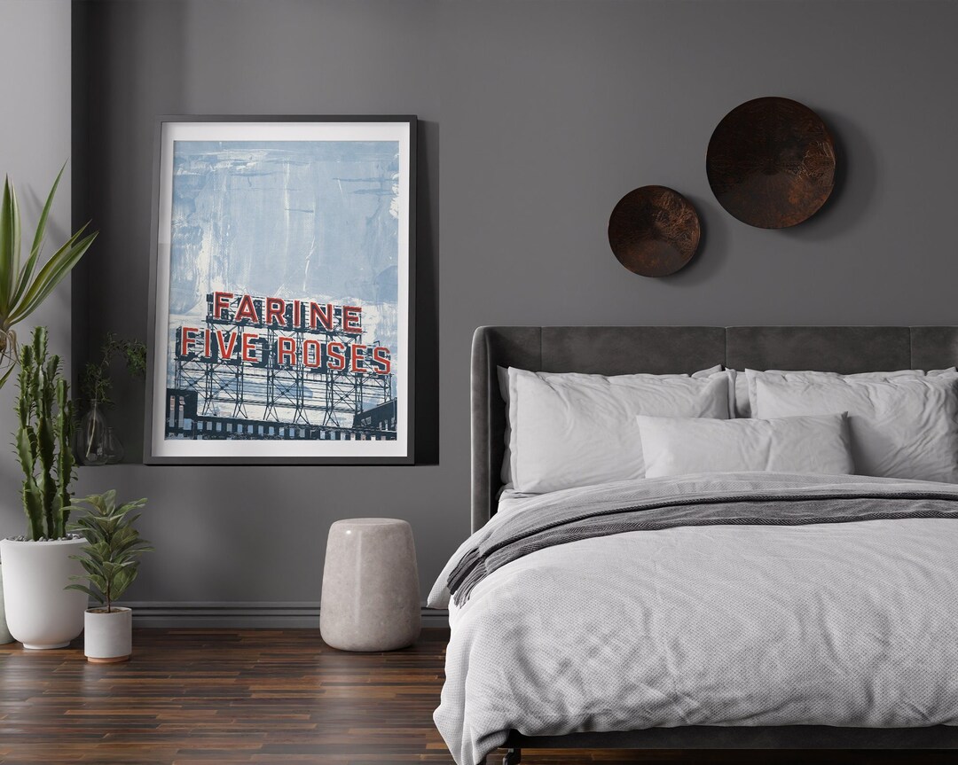 Montreal Five Roses, Minimalist Art, Montreal Art Print, Colorful ...