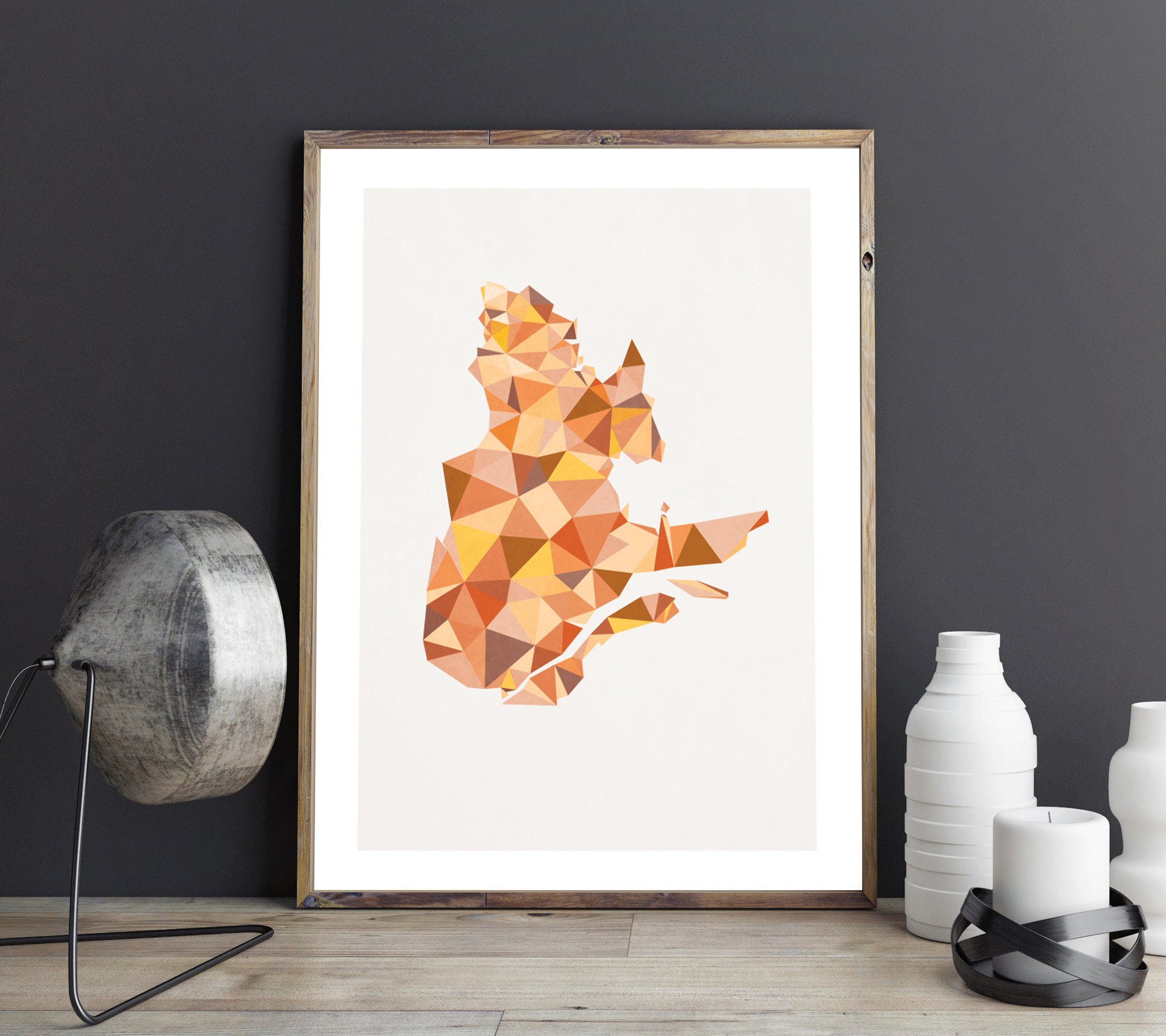 Quebec Map Print Map Quebec Low Poly Map Map Poster - Etsy Canada