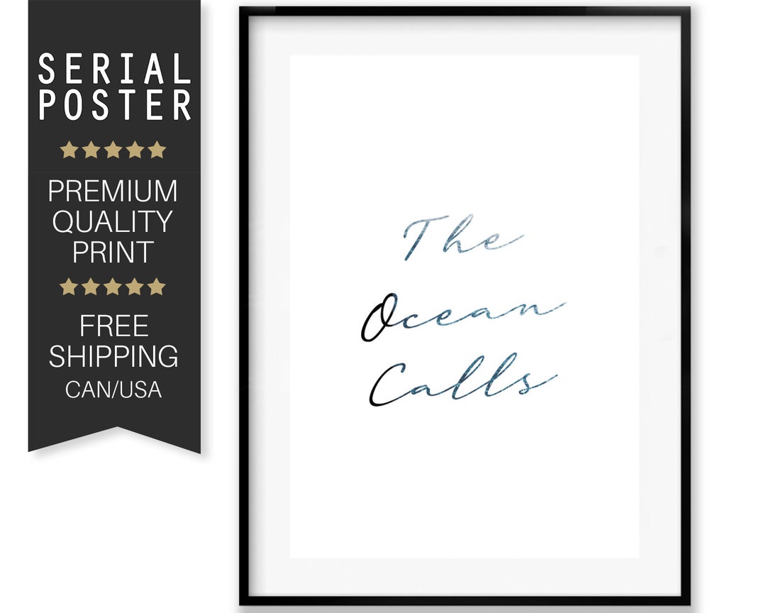 The Ocean Calls Quote Art Print, Modern Wall Decor - Etsy