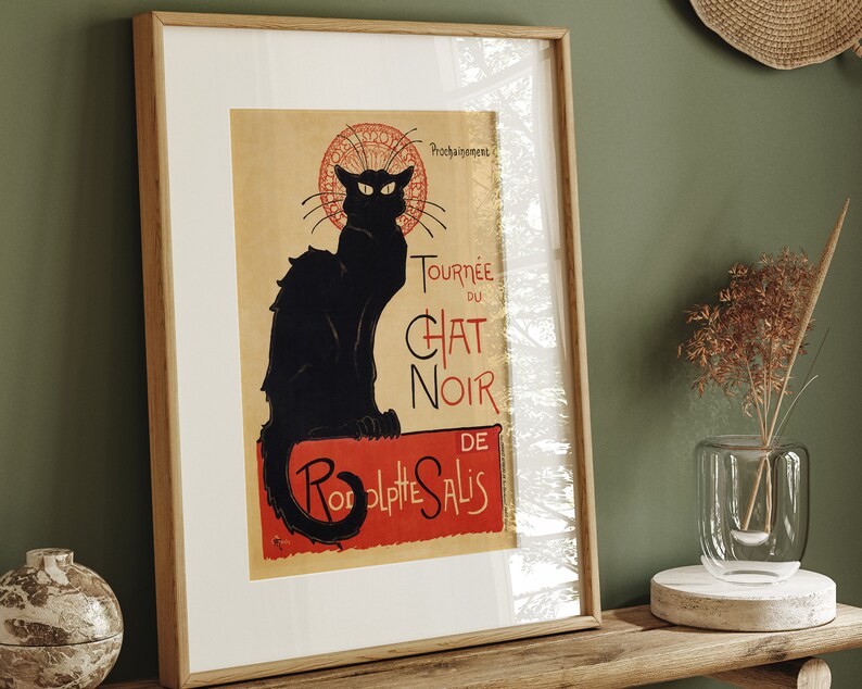 La Tournée Du Chat Noir Wall Art Print Vintage Black Cat - Etsy