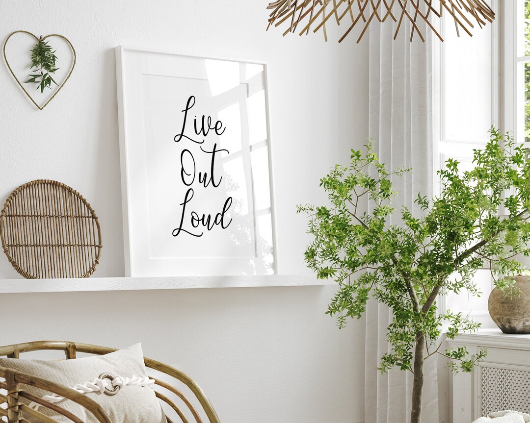 Live Out Loud Quote, Typography Poster, Text Print, Colorful Poster ...