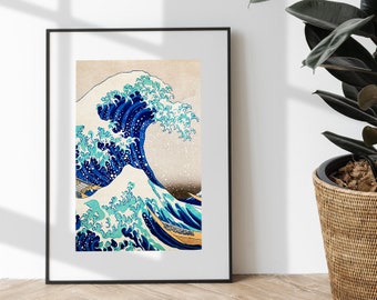 The Great Wave off Kanagawa Hokusai Exhibition Poster Printable ...