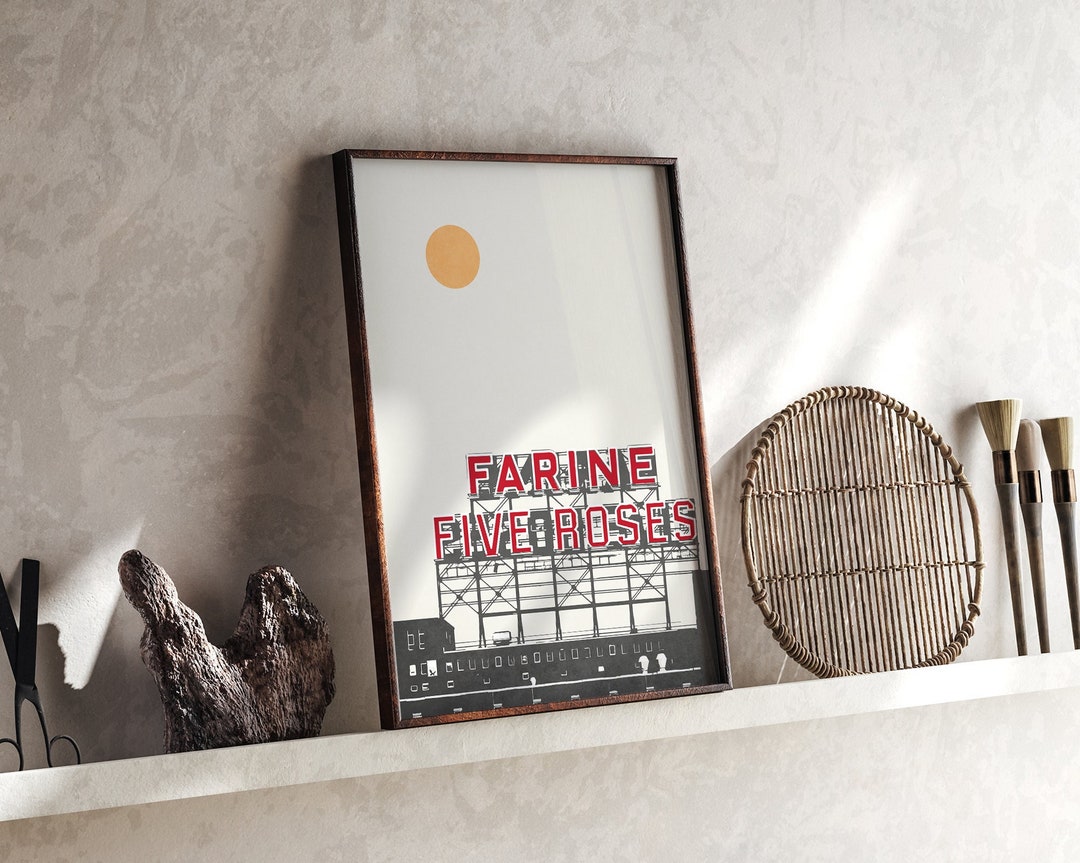 Montreal Five Roses, Minimalist Art, Montreal Art Print, Colorful ...