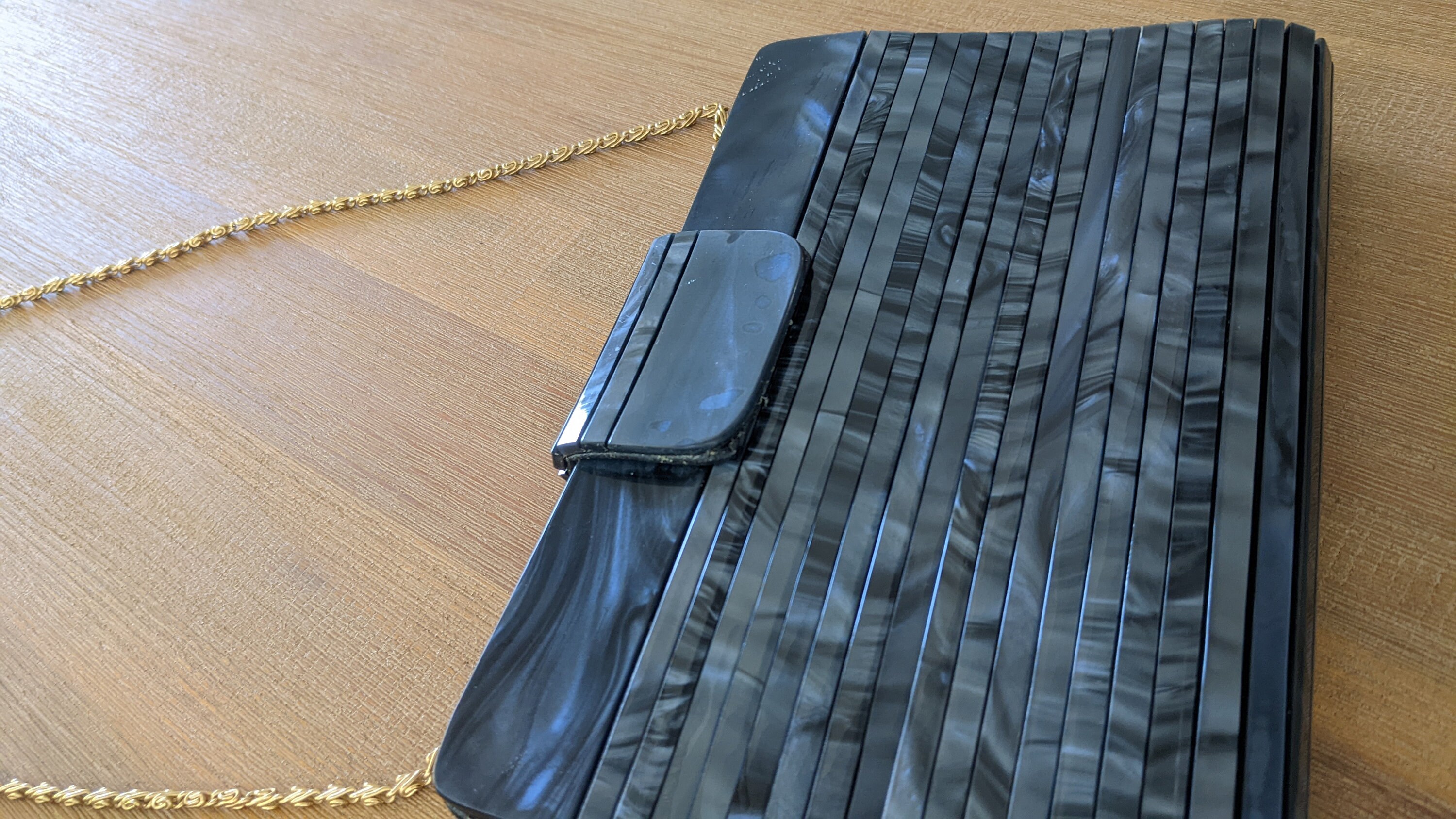 Vintage Lucite Clutch With Gold Metal Chain Shoulder Strap - Etsy