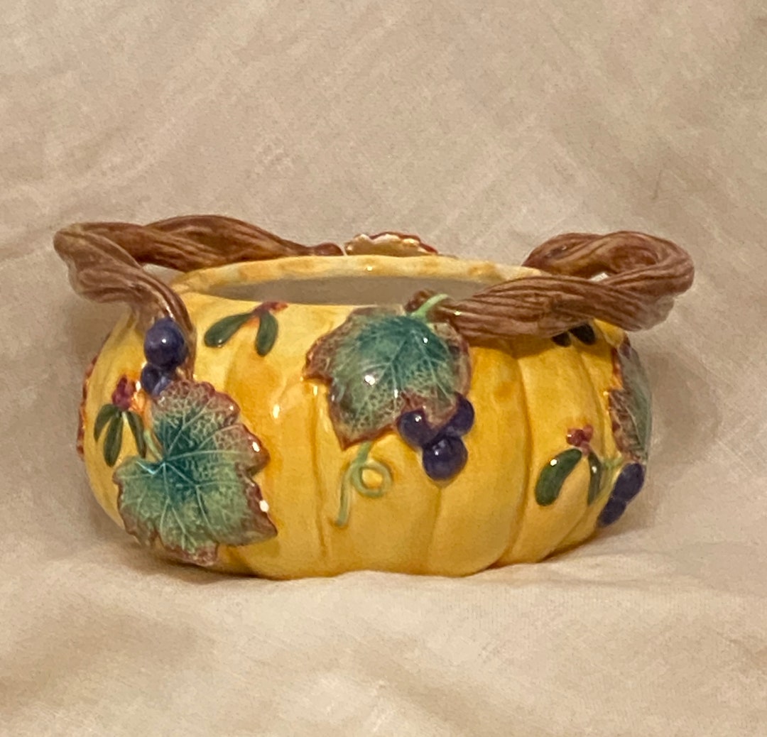 Vintage Fitz and Floyd Autumn Harvest Ceramic Pumpkin Bowl - Etsy