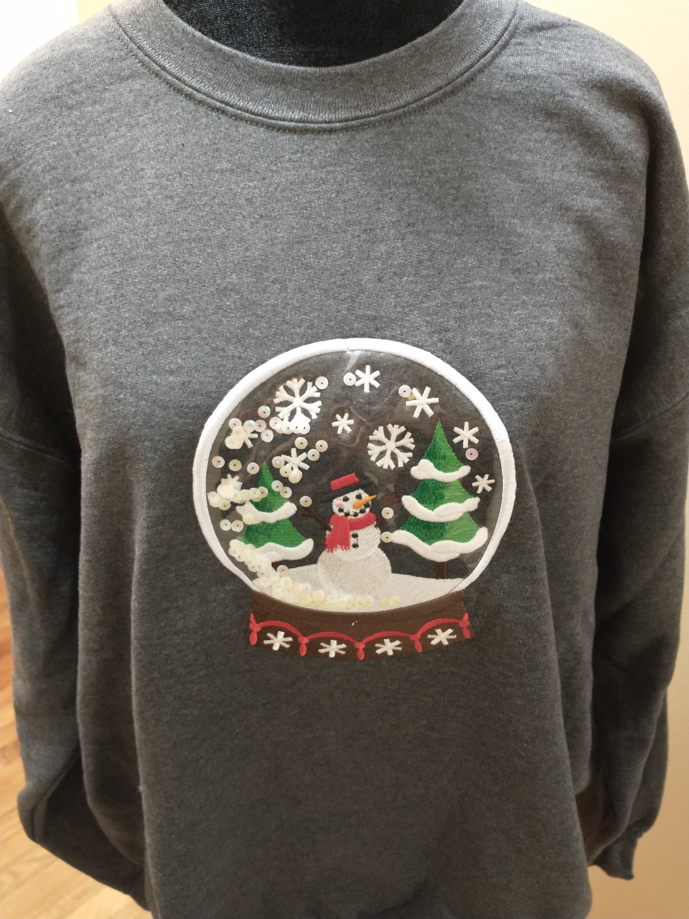 Snowman Snow Globe Christmas Sweatshirt - Etsy