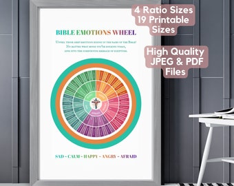 Bible Emotion Wheel Printable, Feelings Wheel, Bible Verses, Emotional ...