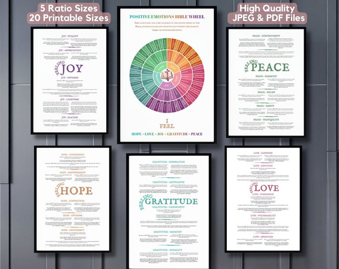 Bible Emotion Wheel Printable, Feelings Wheel, Bible Verses for Each ...