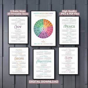 Bible Emotion Wheel Printable, Set of 6 Printables Bible Verse Decore ...