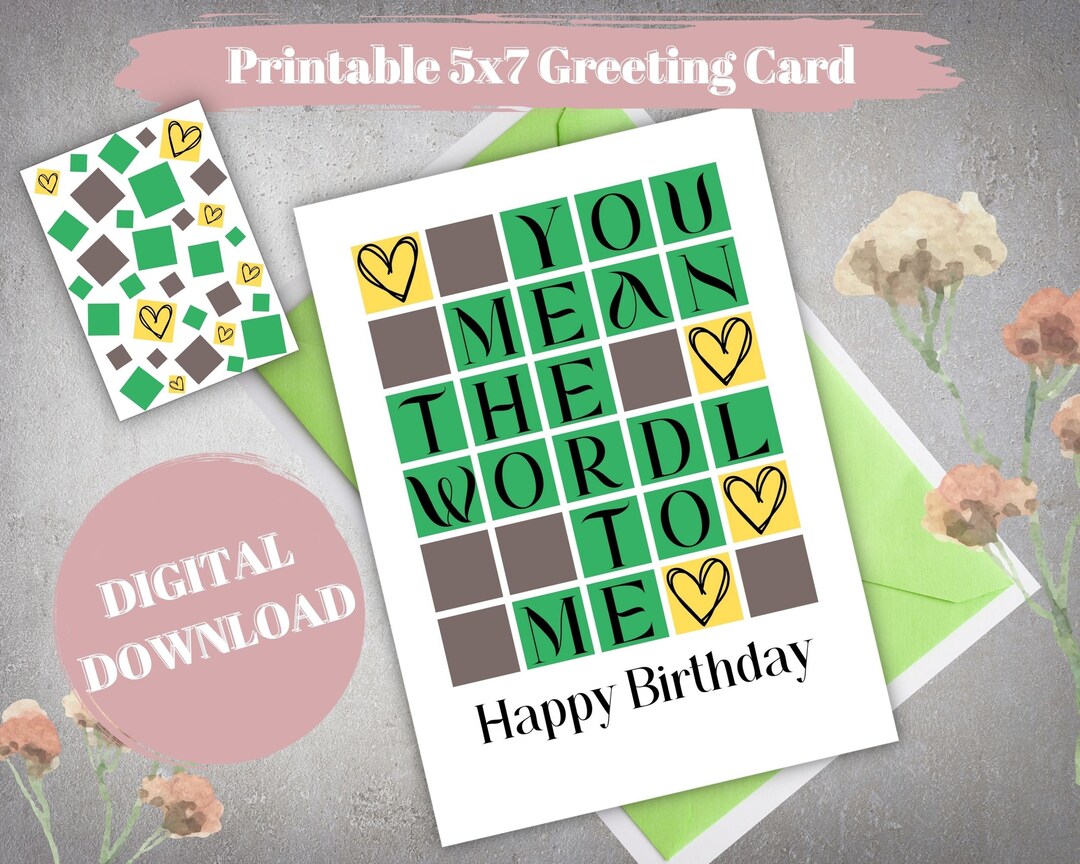 Wordle Birthday Card Wordle Printable Trendy Birthday Card - Etsy