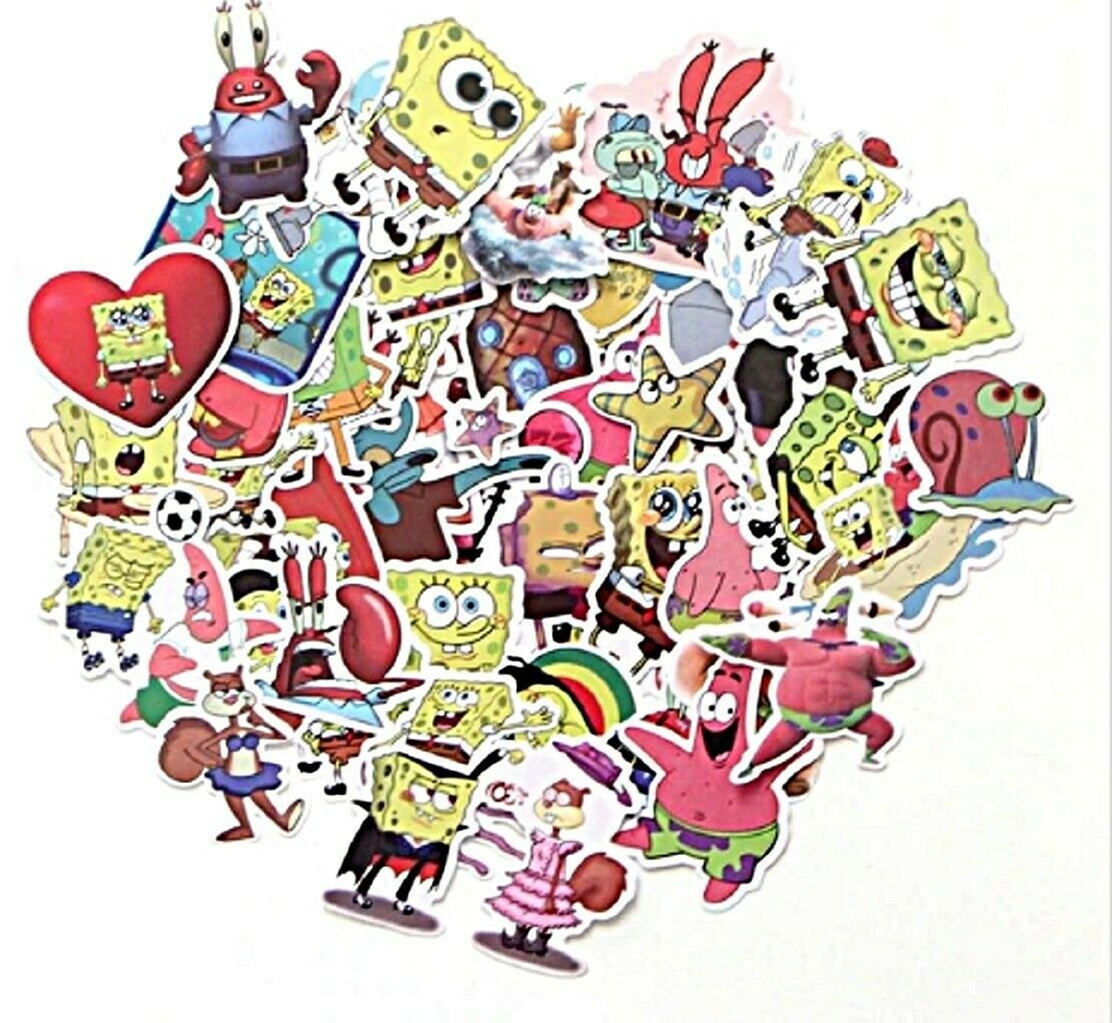 Spongebob Cartoon Characters Themed Set of 50 Decal Vinyl | Etsy
