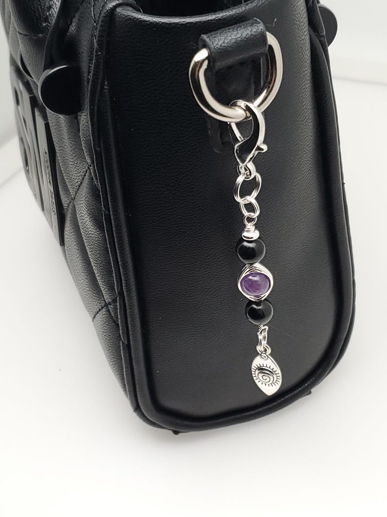 Empath Protection Purse Charm – Amethyst, Black Tourmaline, Obsidian ...