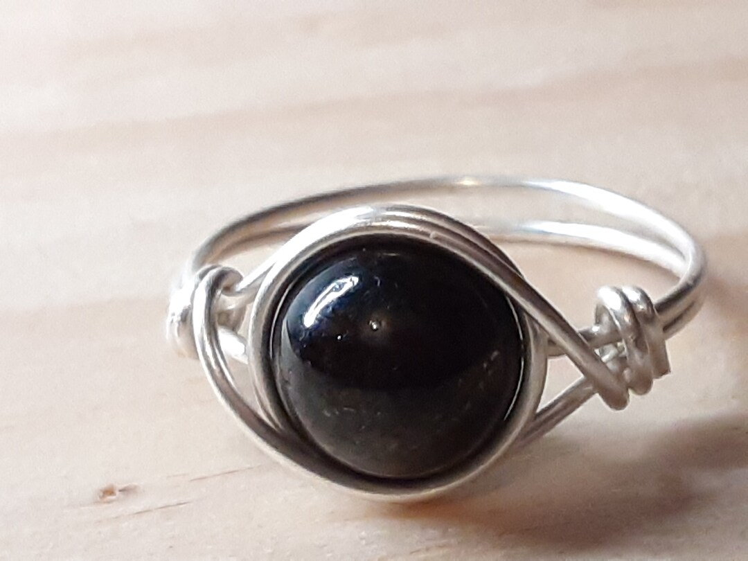 Astrophyllite Wire Wrapped Ring - Etsy UK