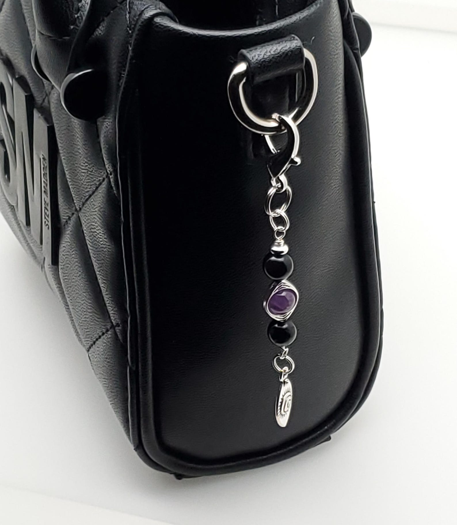 Empath Protection Purse Charm – Amethyst, Black Tourmaline, Obsidian ...