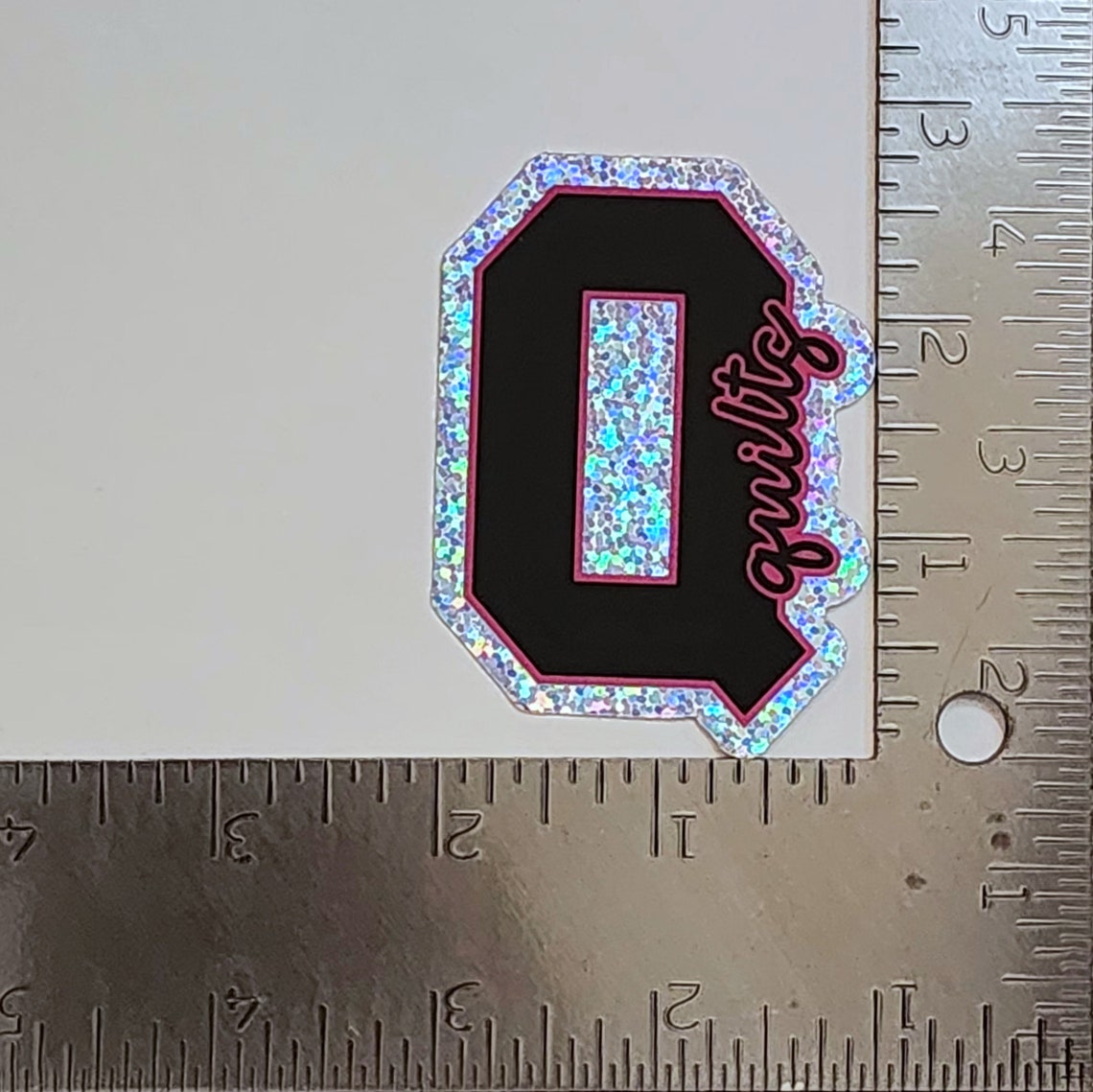 Quilts Varsity Letter Sticker - Holographic Glitter - Etsy