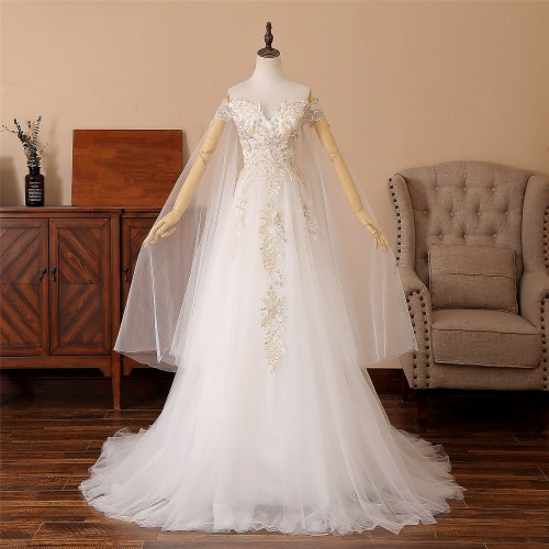 Infinity Tulle Prom Dress Long White Bridal Gown Lace Flower - Etsy