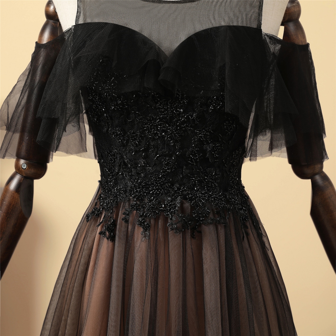 Black Prom Dress Boat Neckline WeddingDress Formal Wedding | Etsy