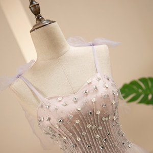 Shiny Rhinestone Prom Dress Pale Pink Sequin Party Dress - Etsy