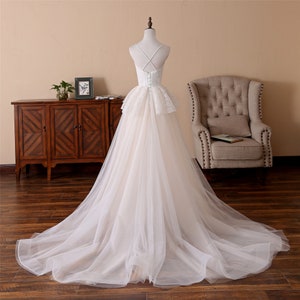 Infinity Tulle Prom Dress Long White Bridal Gown Lace Flower Top V-neck ...