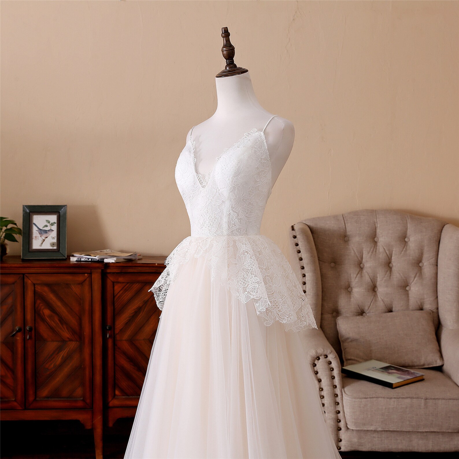 Infinity Tulle Prom Dress Long White Bridal Gown Lace Flower - Etsy