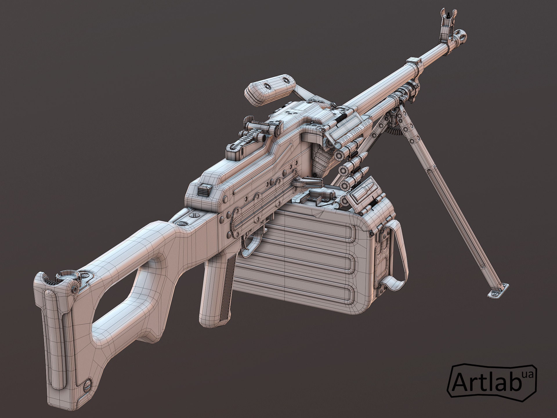 Pkm Machine Gun 3d Model 3d Weapon Model Soviet Weapon Etsy Uk