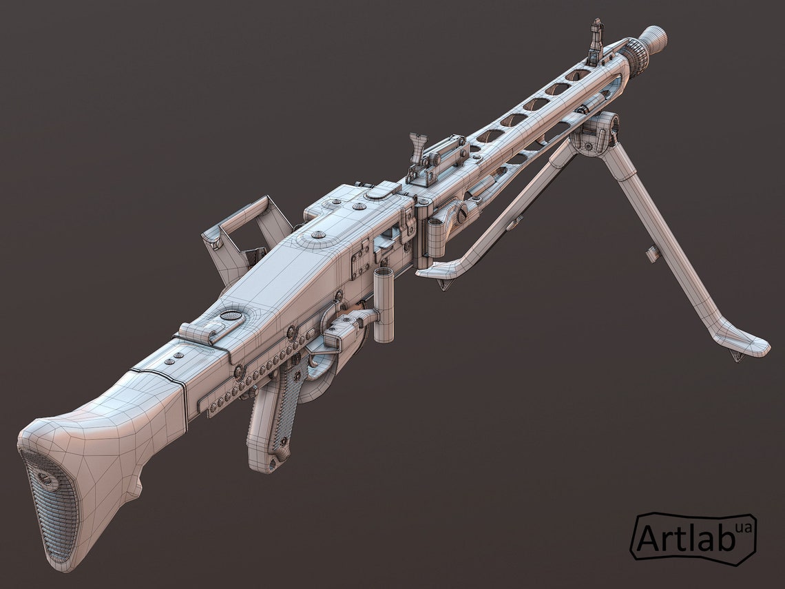 MG3 machine gun 3D model 3D weapon model German weapon | Etsy