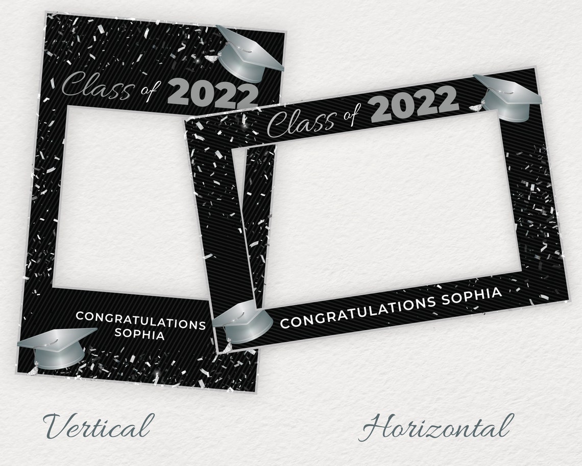 Editable Silver Graduation Photo Prop Frame Graduation Party - Etsy
