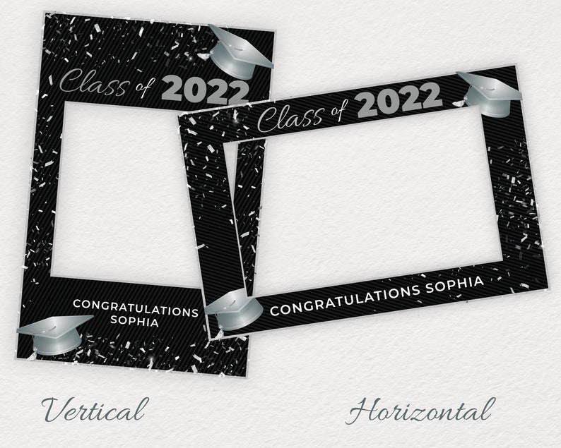 Editable Silver Graduation Photo Prop Frame Graduation Party - Etsy