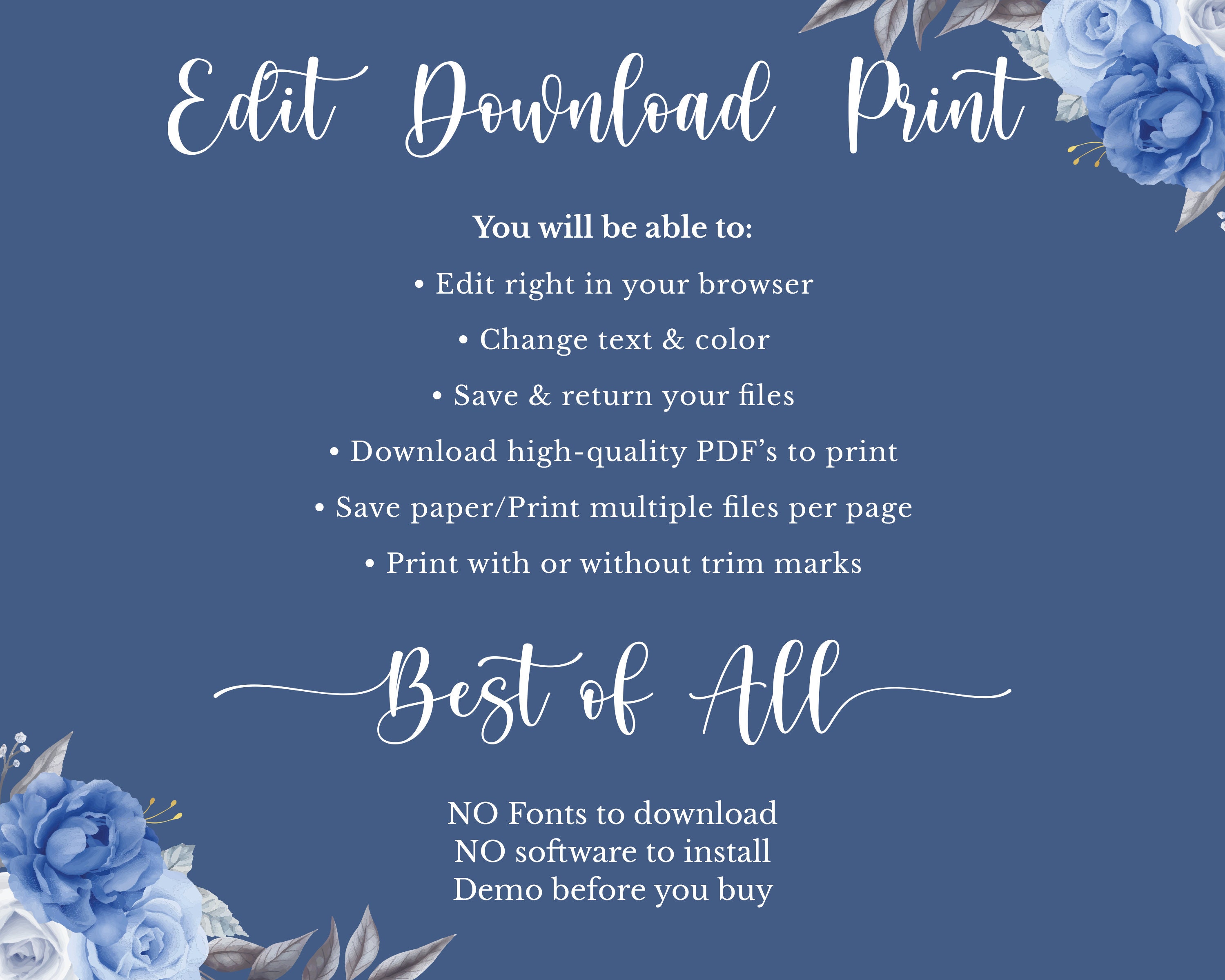 Printable Wedding Menu Template Sky Blue Dinner Menu Card - Etsy