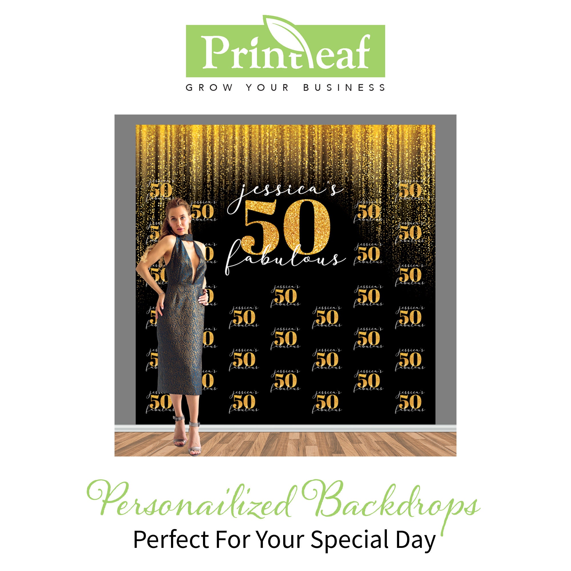Gold Fabulous 50 Step and Repeat Banner Fabulous 50 Backdrop - Etsy
