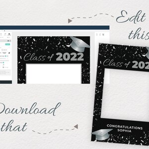 Editable Silver Graduation Photo Prop Frame Graduation Party - Etsy